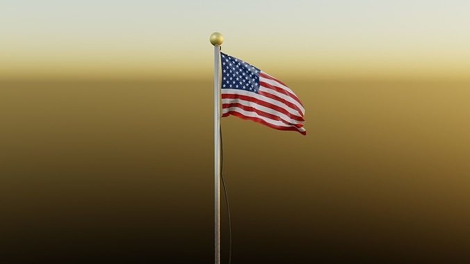 United States Flag free 3D model animated | CGTrader