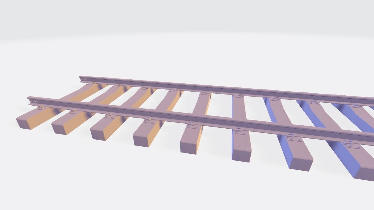 3D model Railroad track - Railway track with concrete sleepers VR / AR ...