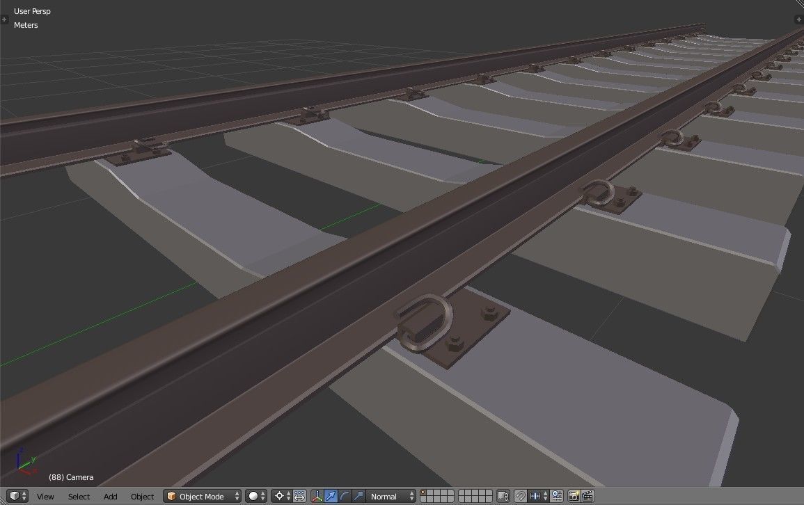 3D model Railroad track - Railway track with concrete sleepers VR / AR ...
