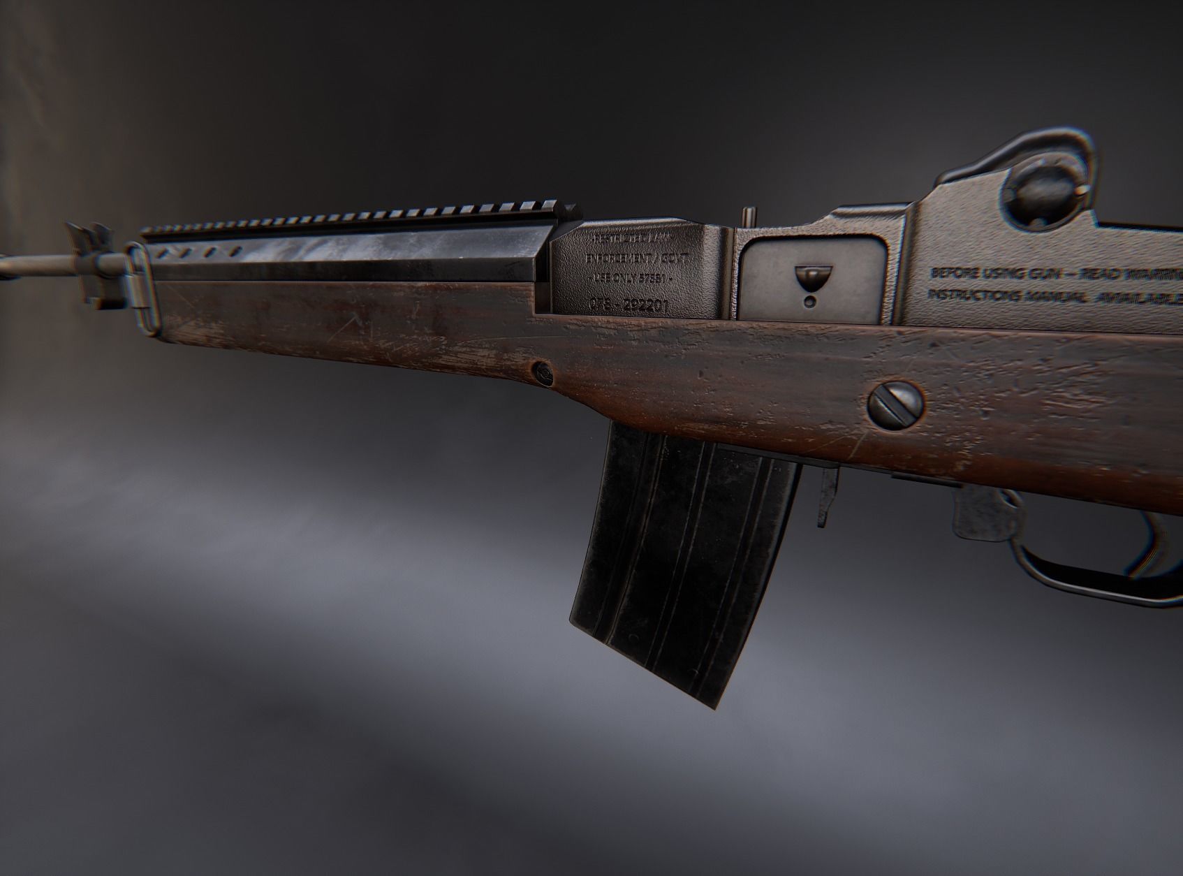 3D model Modern AAA Marksman Rifle Pack Game Ready PBR VR / AR / low ...