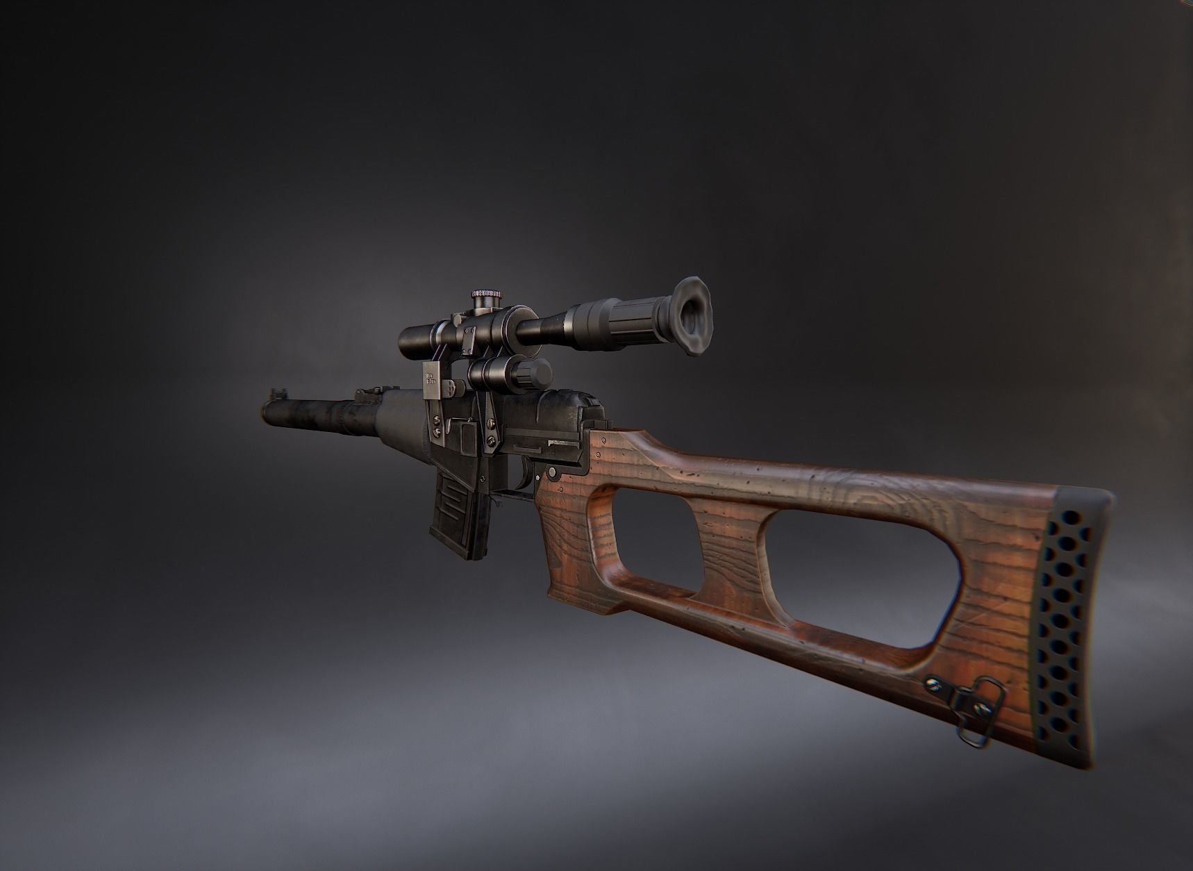 3D model Modern AAA Marksman Rifle Pack Game Ready PBR VR / AR / low ...