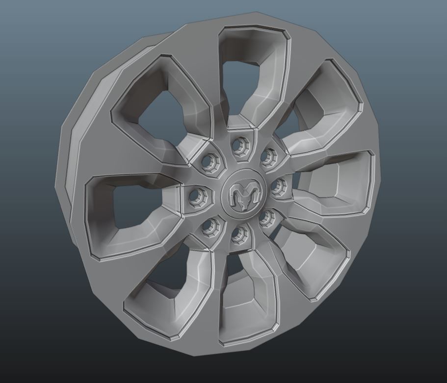 5th GEN RAM STOCK 8 LUG RIM 3D model | CGTrader