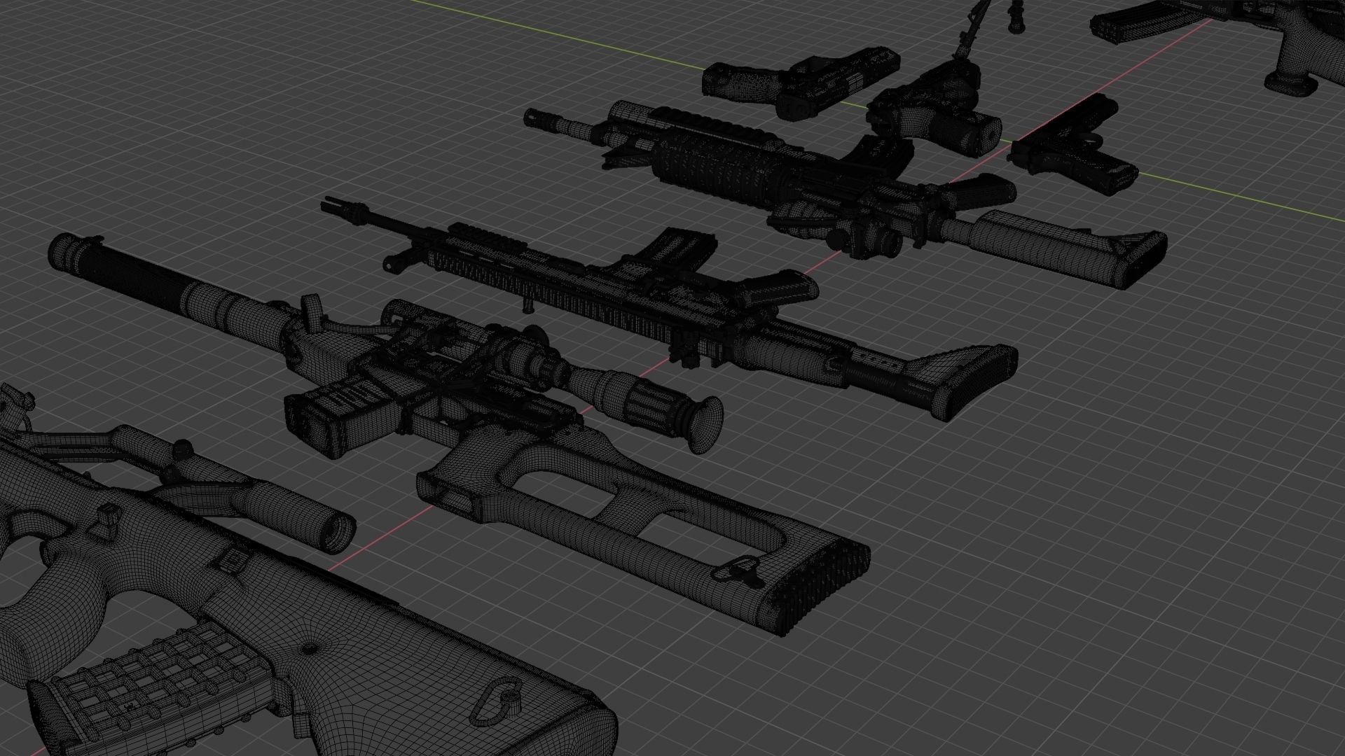 3D Gun Kitbash Game Ready 3D model | CGTrader