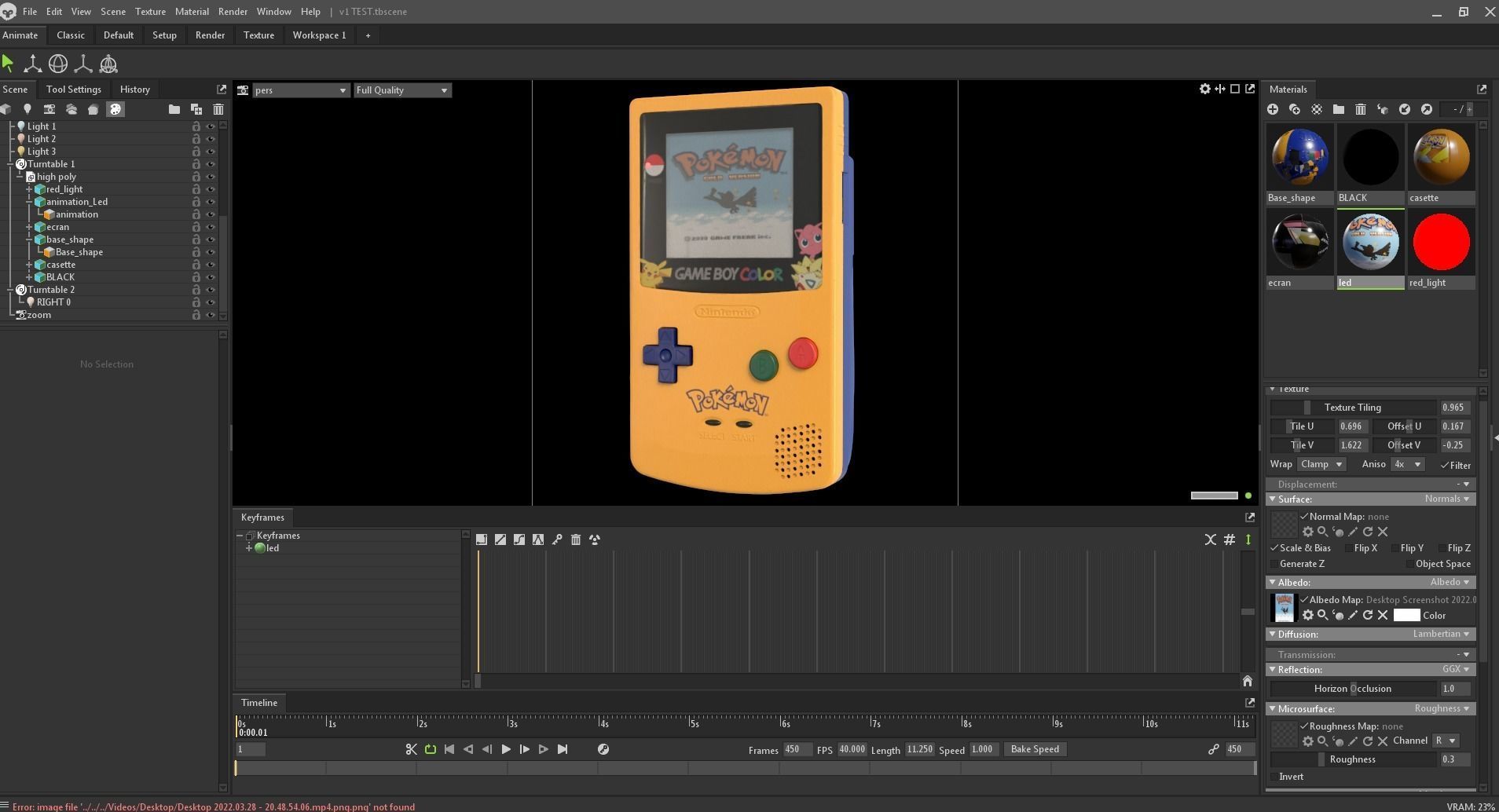 3D model Game Boy Color - Limited Pokemon Edition VR / AR / low-poly ...