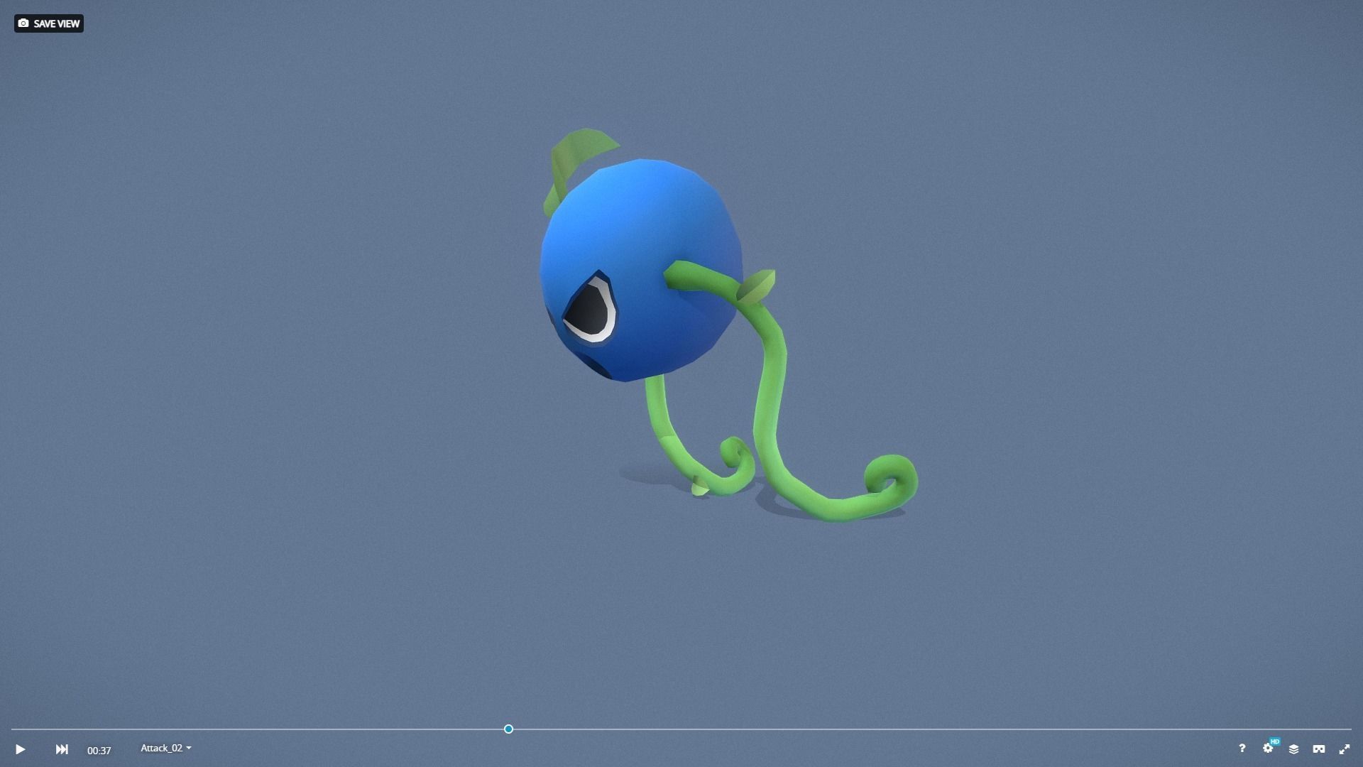 3D model Cartoon Characters - Small Blueberry Warrior VR / AR / low ...