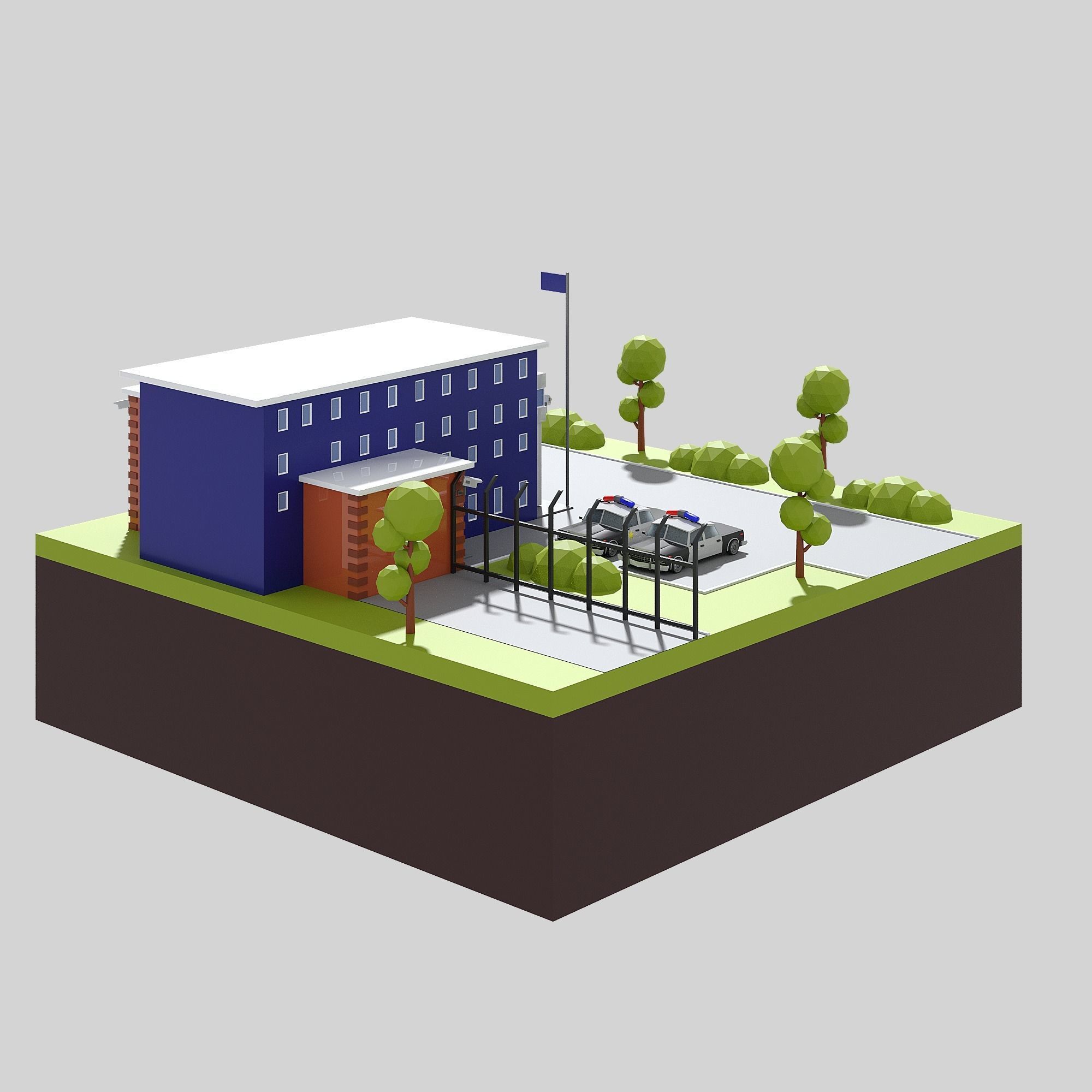 3D model Police station 3D low poly model VR / AR / low-poly | CGTrader
