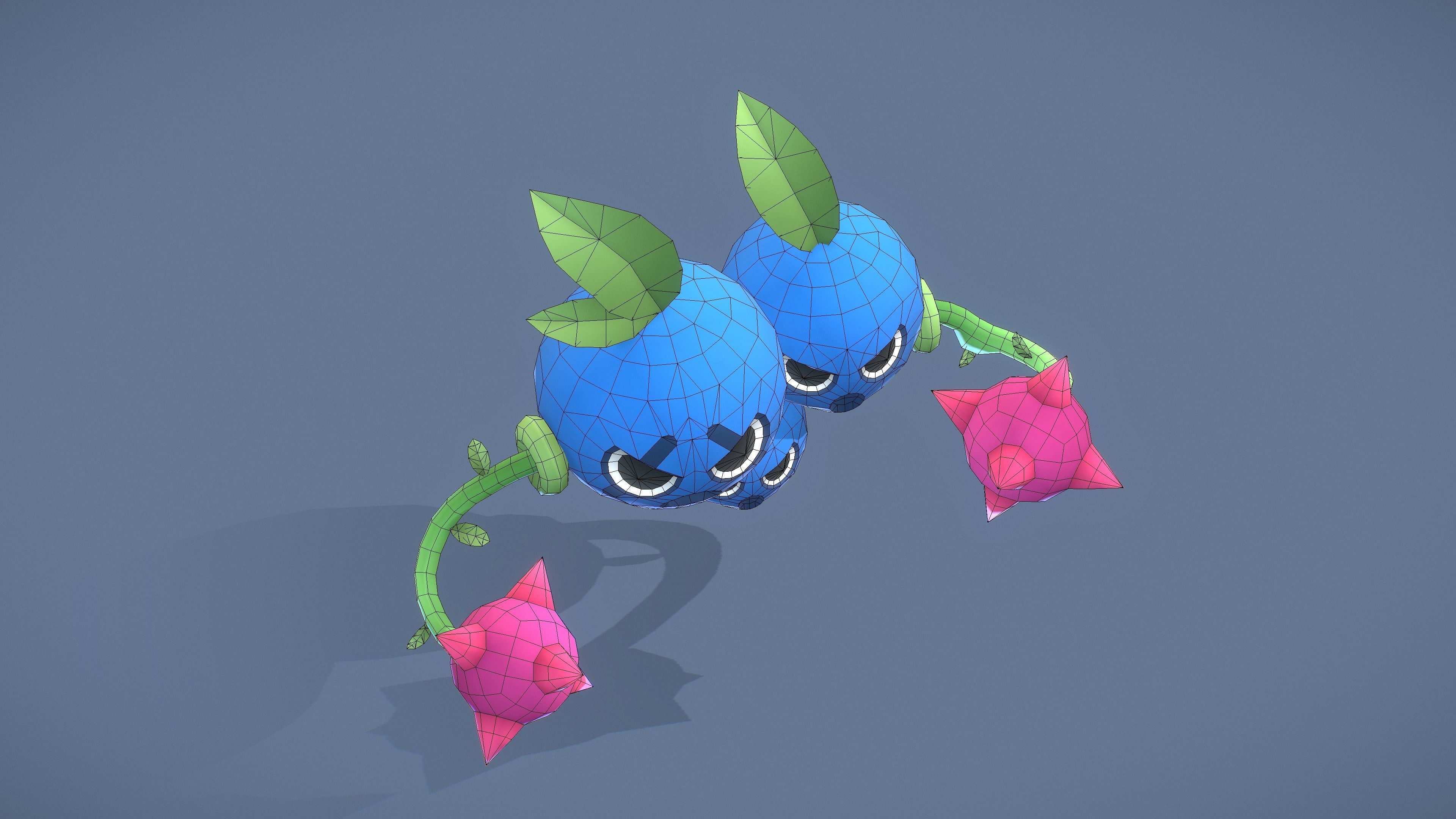 3D model Cartoon Characters - Big Blueberry Warrior VR / AR / low-poly ...