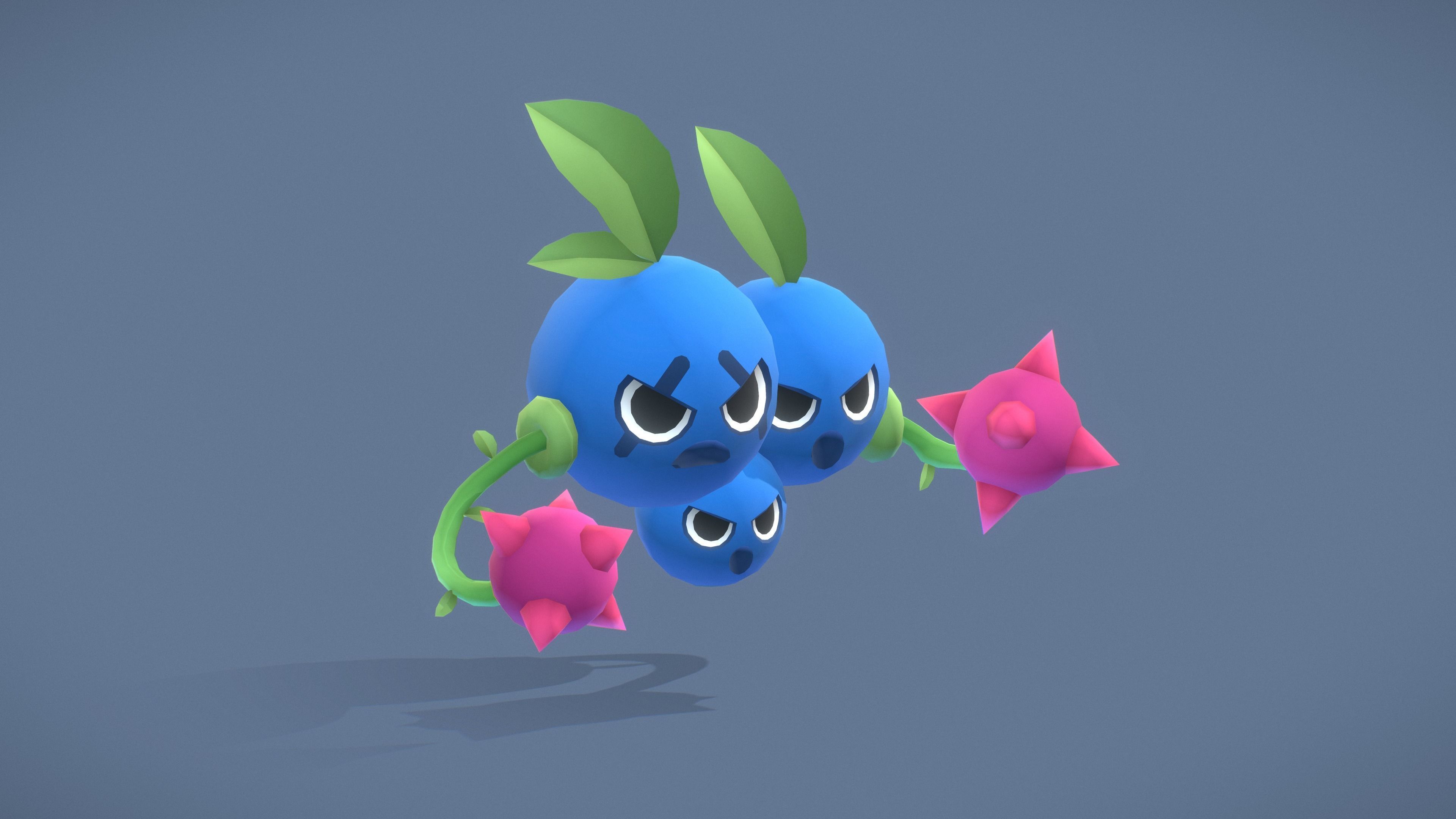 3D model Cartoon Characters - Big Blueberry Warrior VR / AR / low-poly ...
