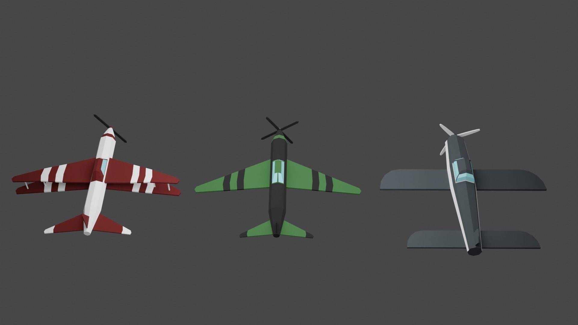 3D model Airplane Collection - 3 Lowpoly Airplane VR / AR / low-poly ...