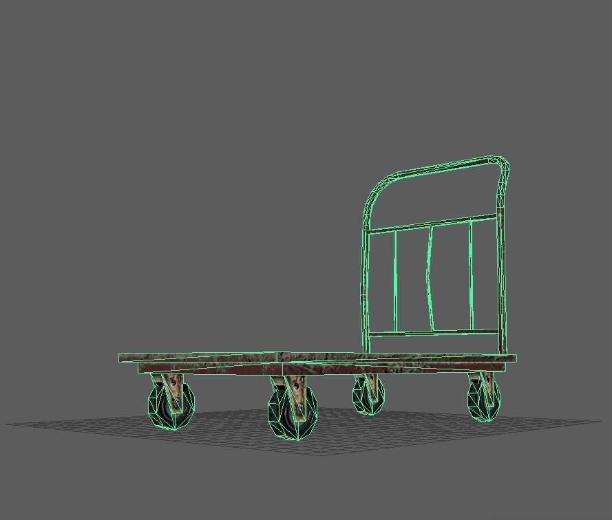 3D model Heavy Duty Platform Trolley - game ready 3d model VR / AR ...