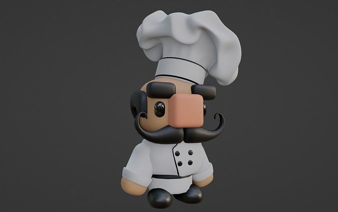Cartoon Chef 3D model | CGTrader