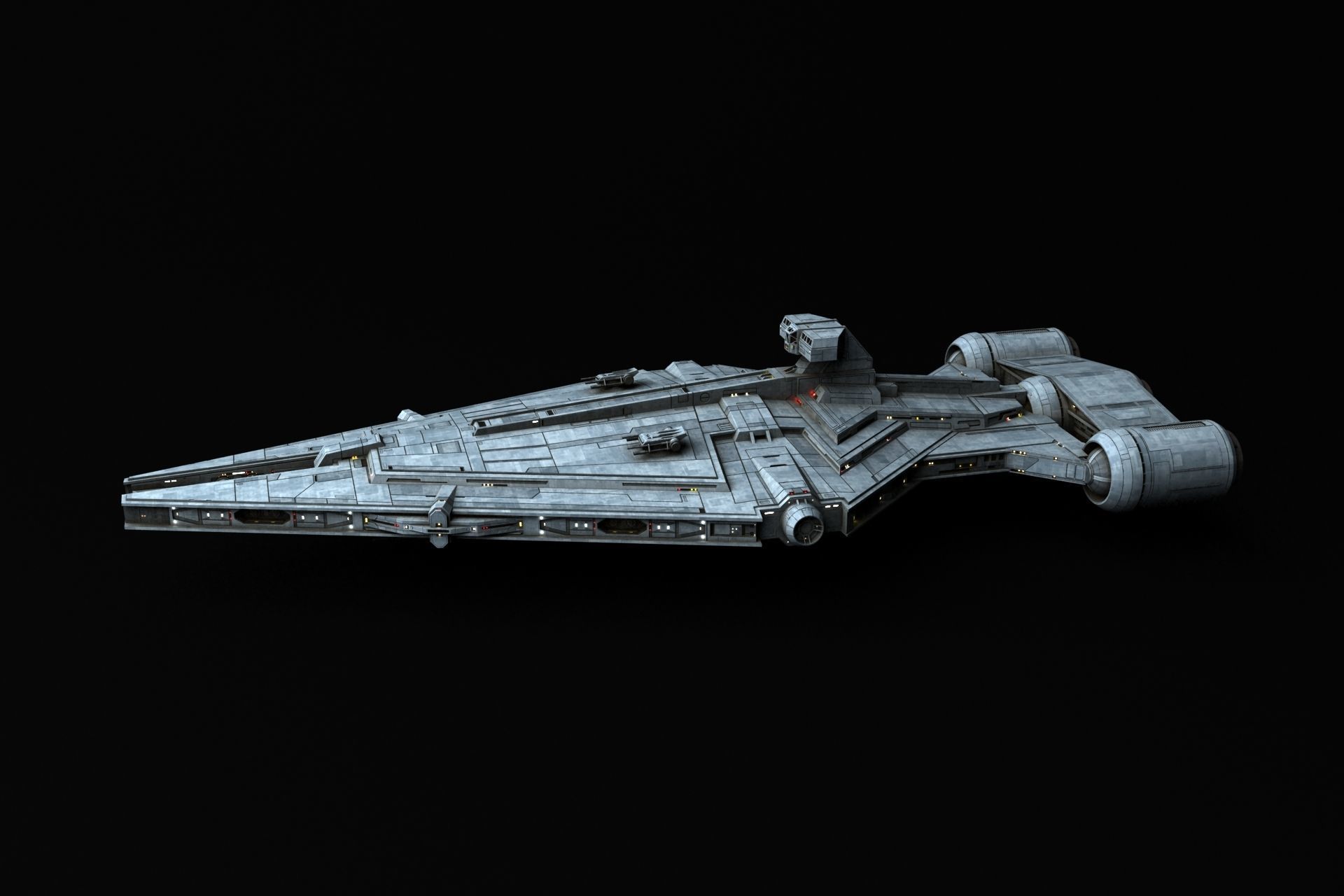 3D model Arquitens-class Light Cruiser - Star Wars VR / AR / low-poly ...
