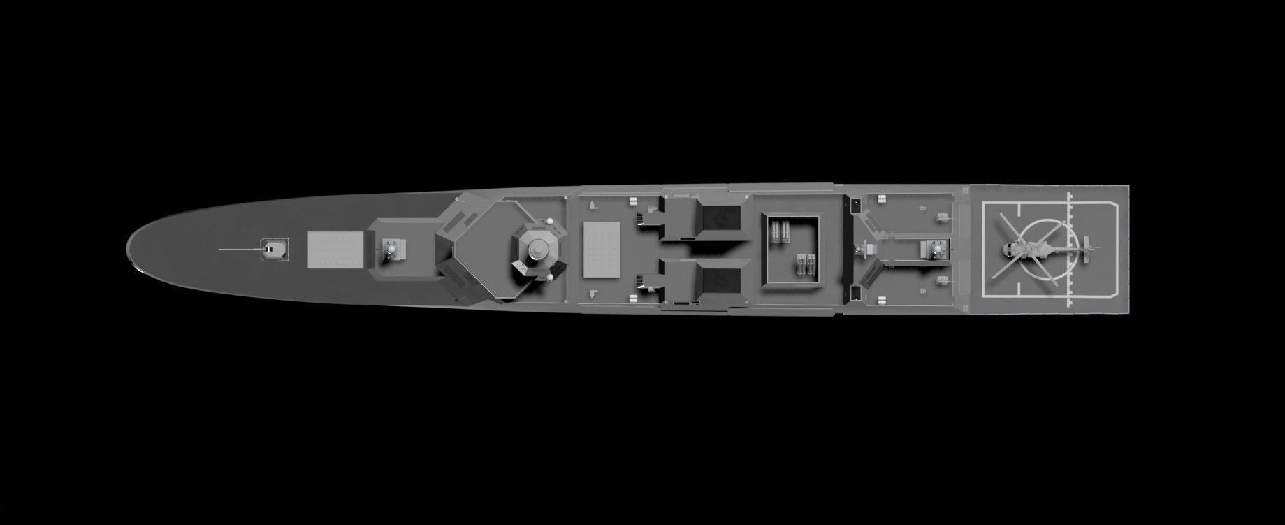 Turkish TF2000 destroyer 3D model | CGTrader