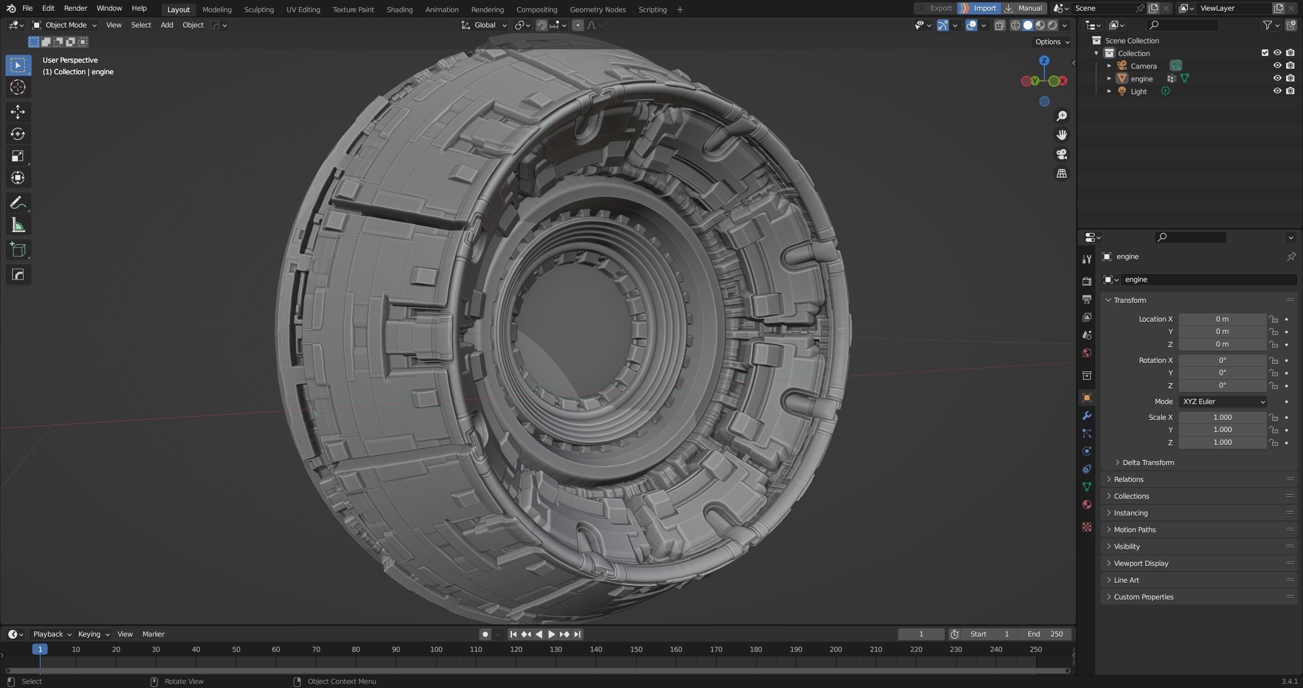 Sci-fi spaceship fighter jet engine flame nozzle 3D model | CGTrader