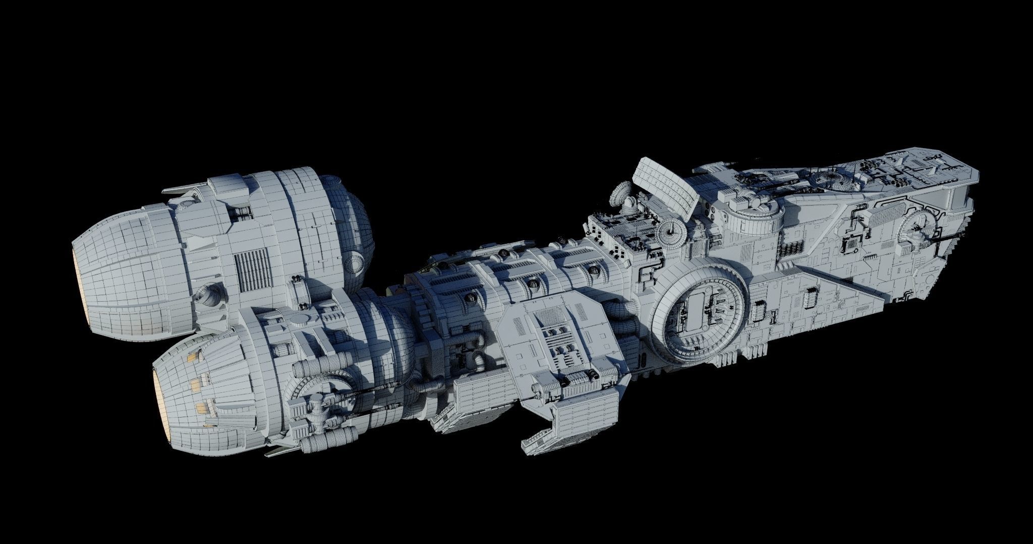 Corellian Acklay-type light freighter - Star Wars 3D model rigged ...