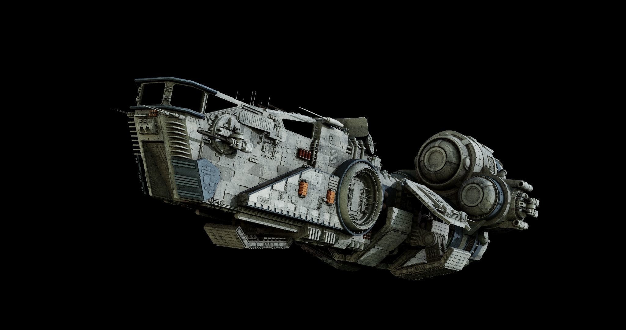 Corellian Acklay-type light freighter - Star Wars 3D model rigged ...