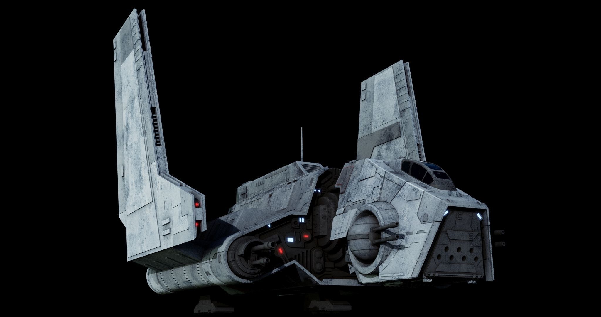 Nu-class attack shuttle - Star Wars 3D model rigged | CGTrader