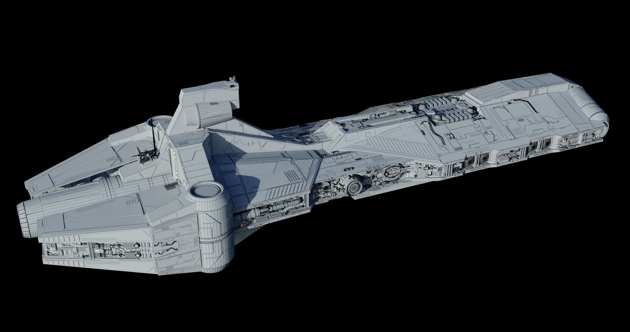Pelta-class frigate - Star Wars 3D model rigged | CGTrader