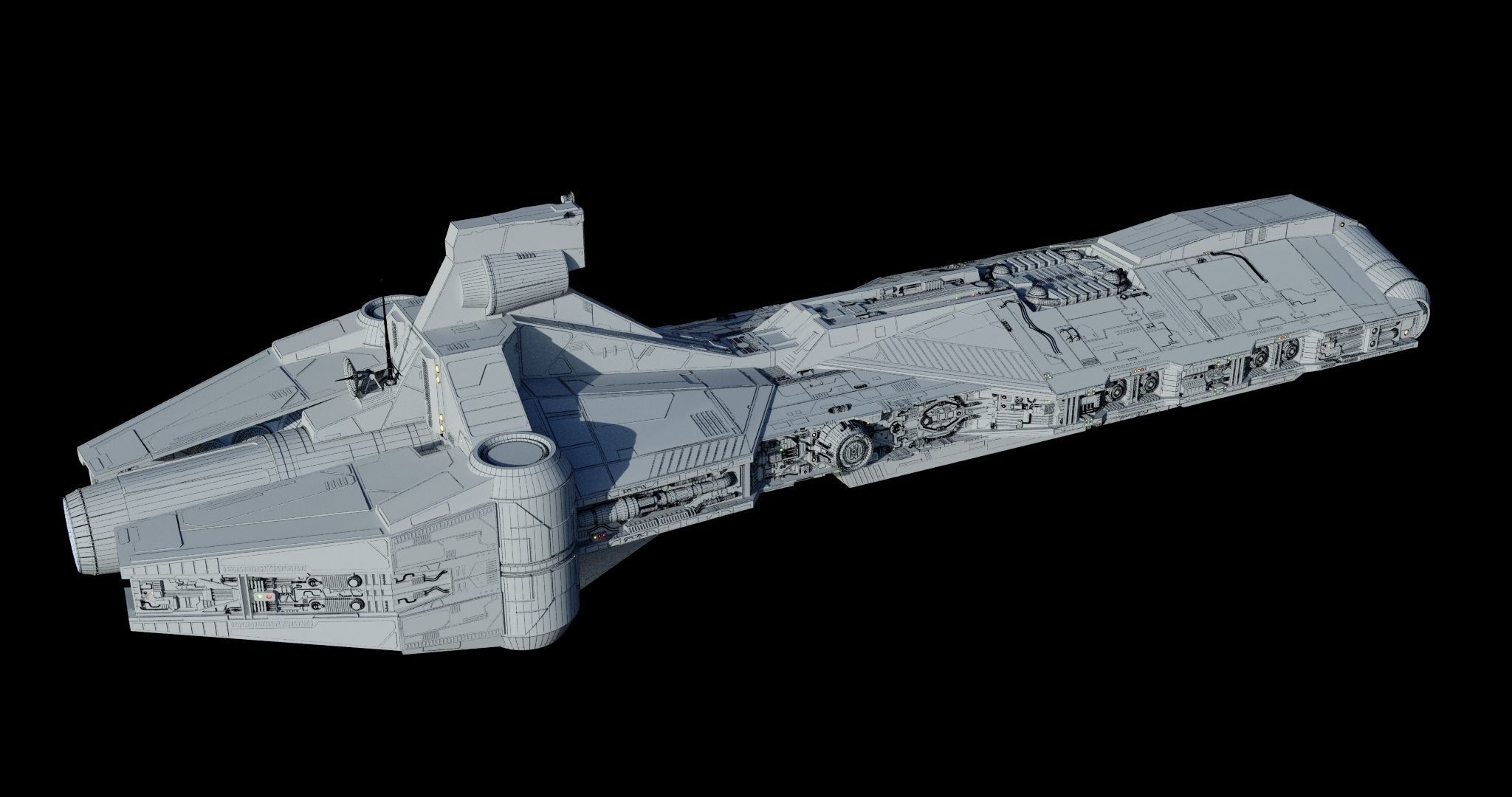 Pelta-class frigate - Star Wars 3D model rigged | CGTrader