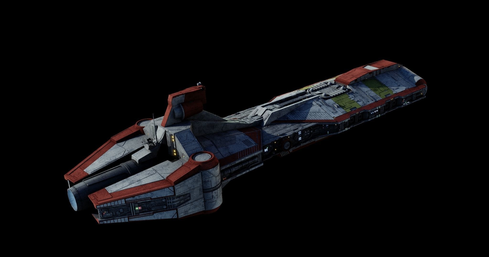 Pelta-class frigate - Star Wars 3D model rigged | CGTrader
