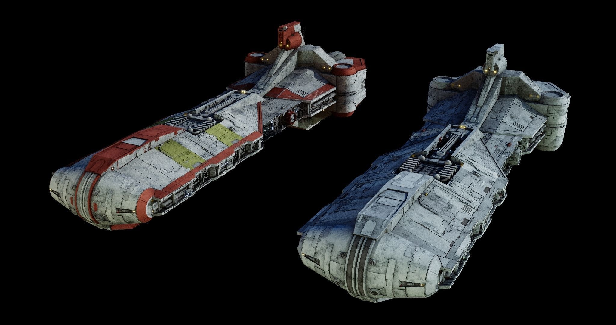 Pelta-class frigate - Star Wars 3D model rigged | CGTrader