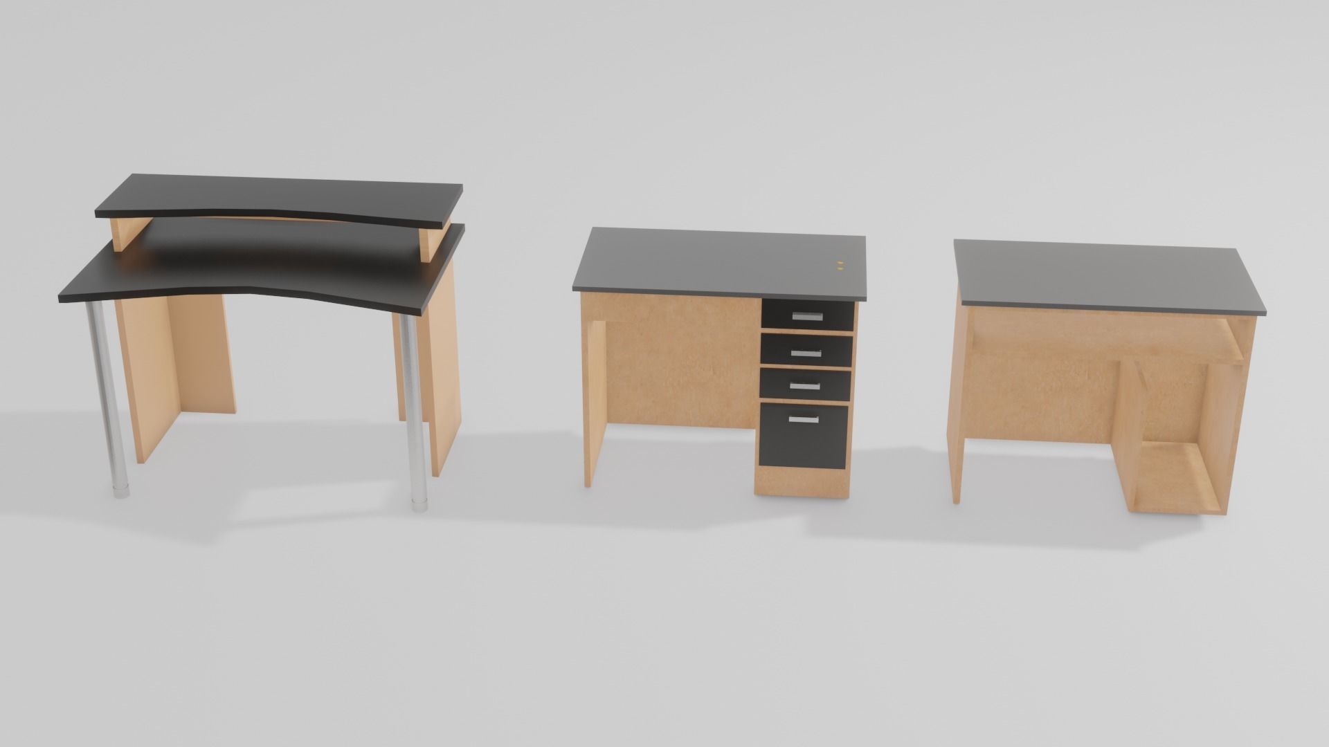 computer desks 3D model | CGTrader