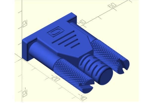 Fake VGA Charge Cable 3D model 3D printable | CGTrader