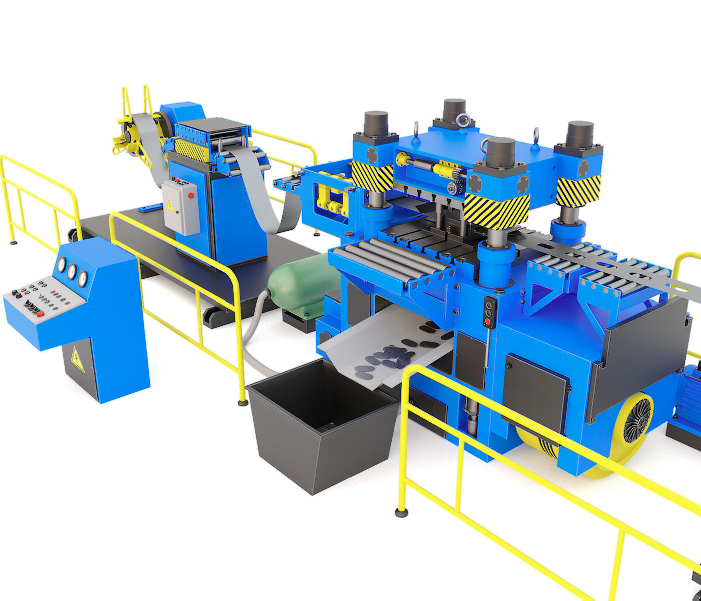 Industrial mechanical press-stamping machine tool AV6230 3D model ...