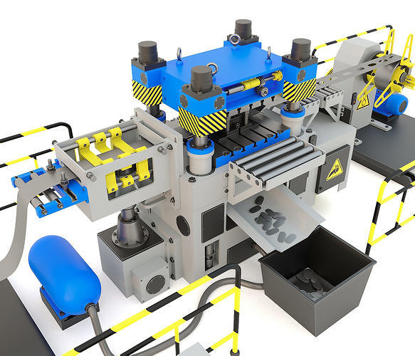 Industrial mechanical press-stamping machine tool AV6230 3D model ...