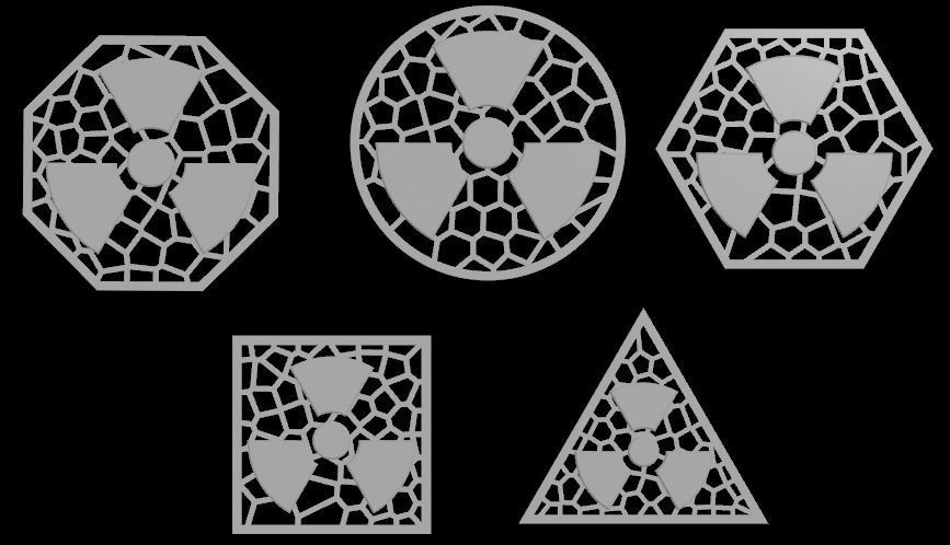 Nuclear Radiation Hazard Warning Signs 3D model 3D printable | CGTrader