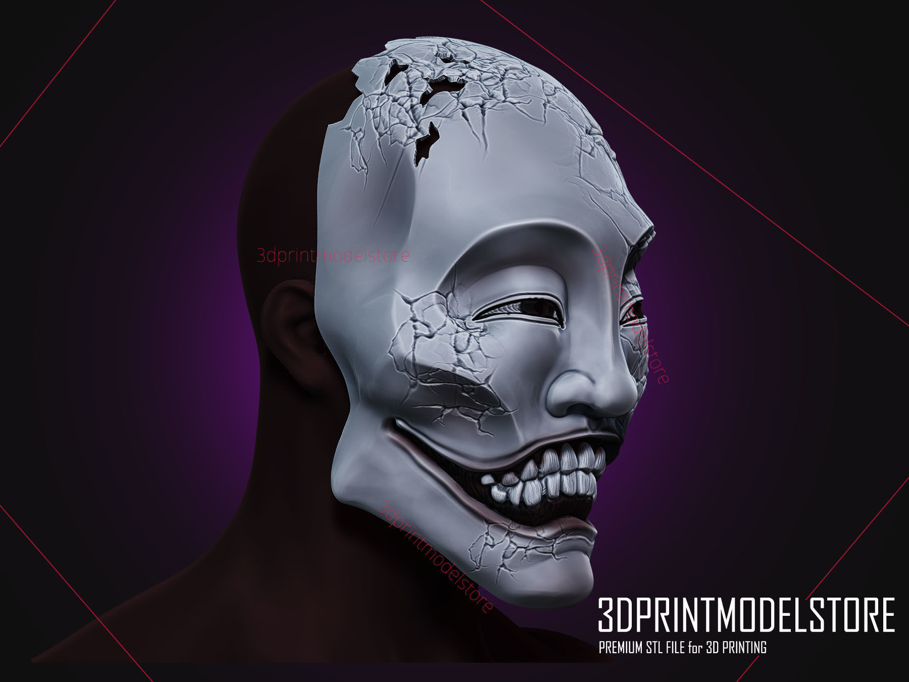 Yaseotoko Ghostwire Tokyo Mask - Halloween Cosplay Mask 3D model 3D ...