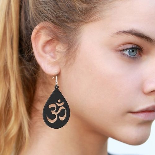 EARING om sign earrings 3D model 3D printable | CGTrader