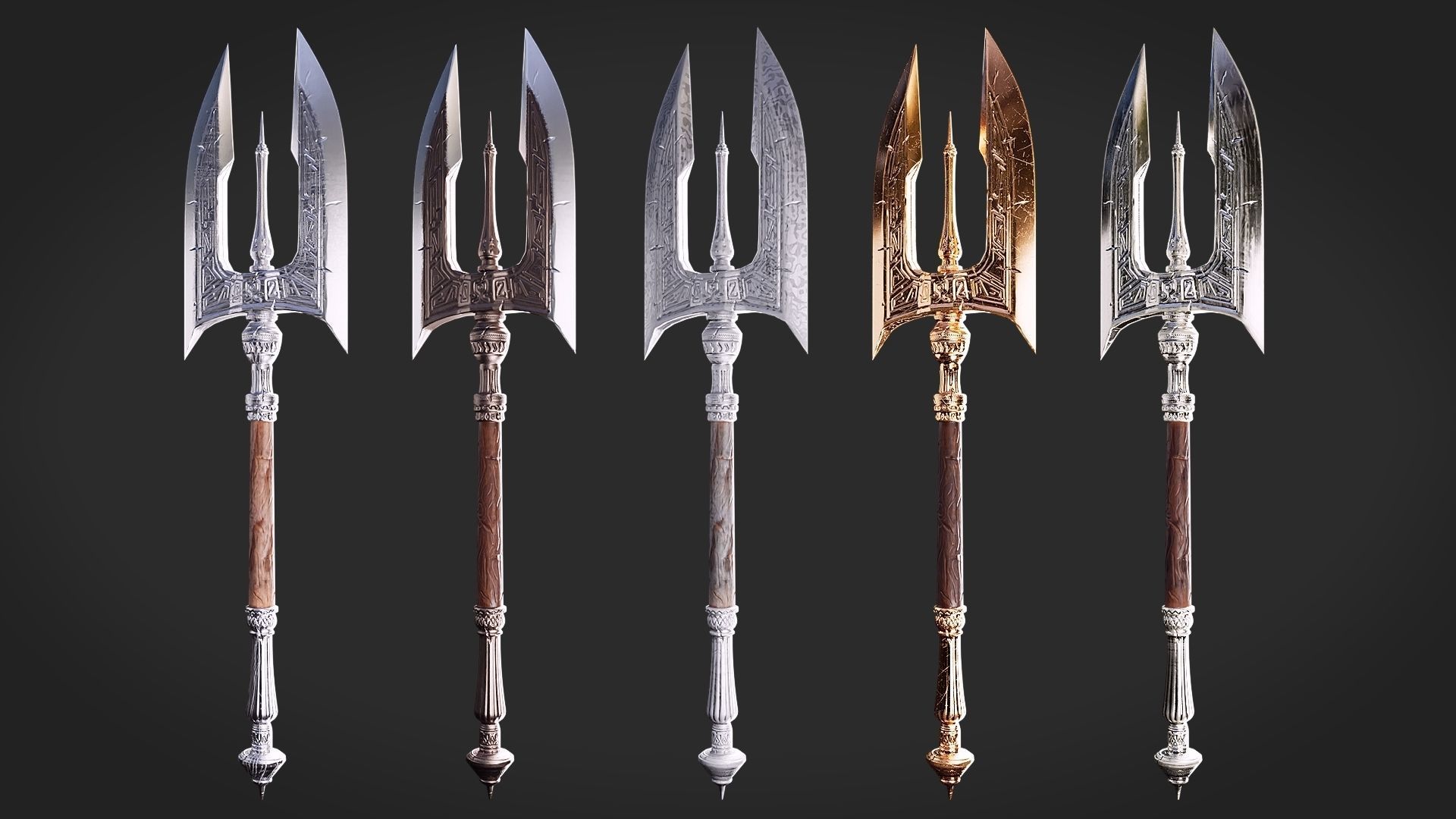 3D model Melee Weapon Vol1 - 07 5 colors HighPoly GameReady PBR VR / AR ...