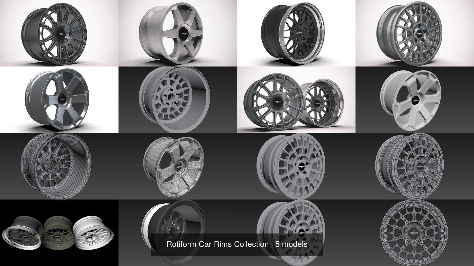 Rotiform Car Rims Collection | CGTrader