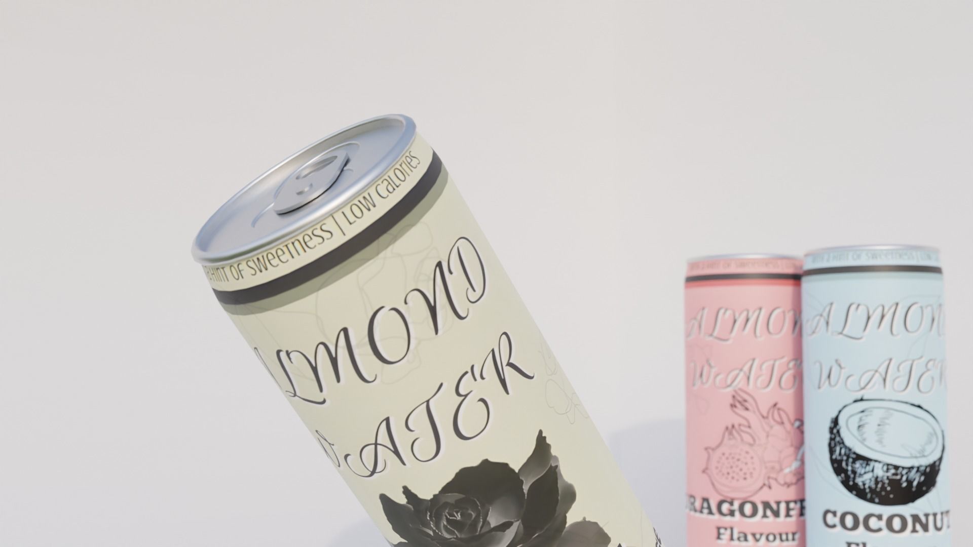 Almond Water - 3 cans with custom textures free VR / AR / low-poly 3D ...