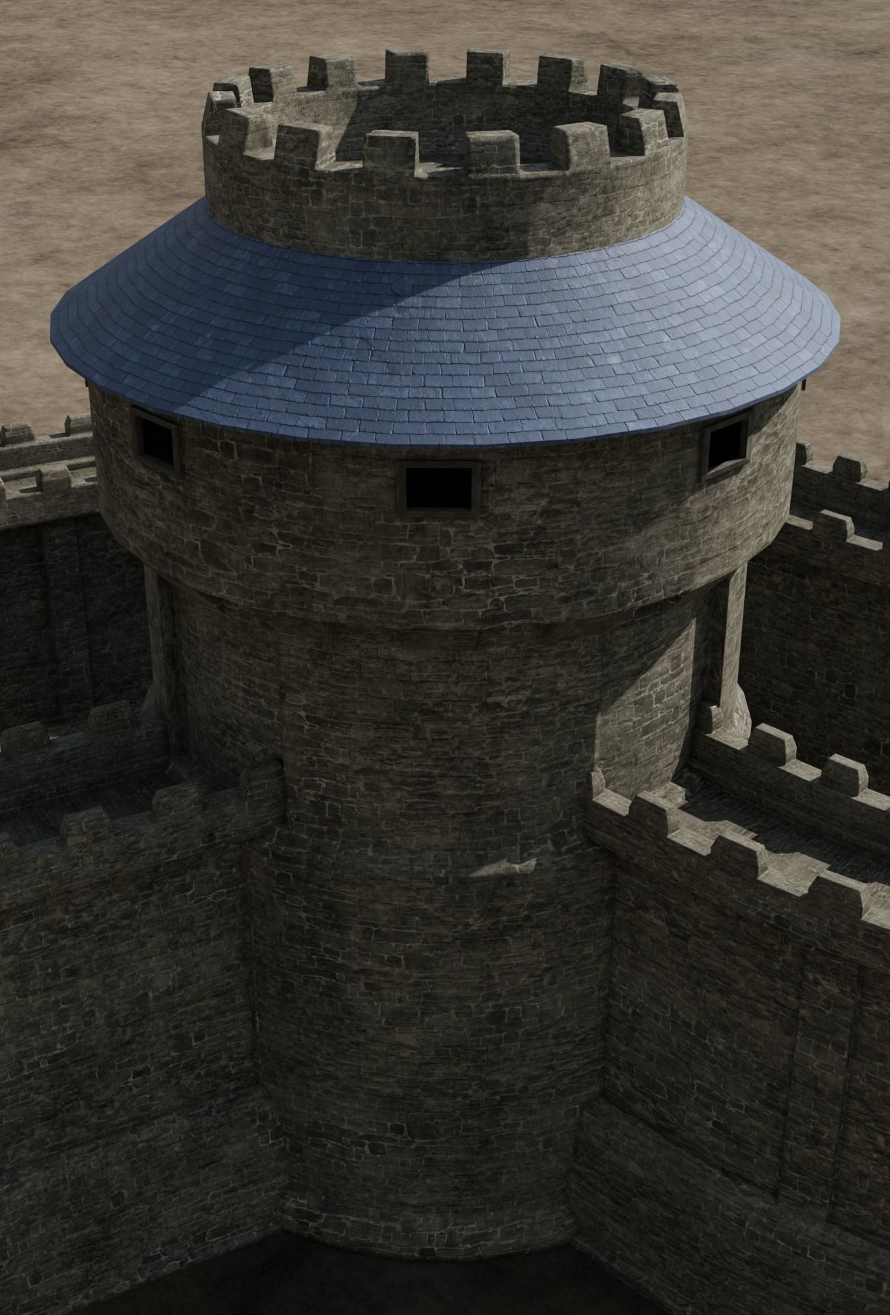 Castle Outer skirts Walls Customizable 3D model | CGTrader