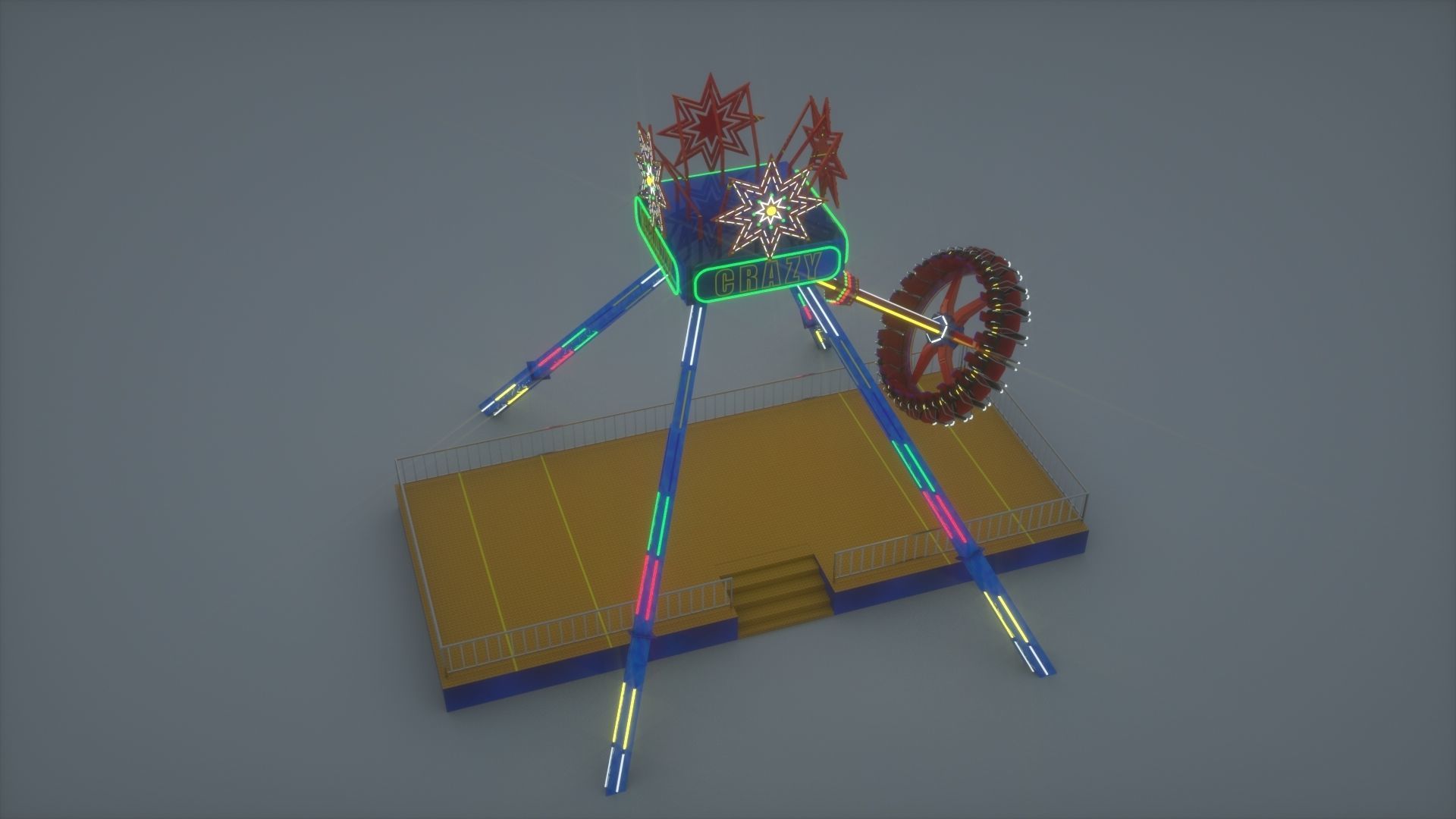 3D Funfair Crazy Vertical Rider model 3D model | CGTrader