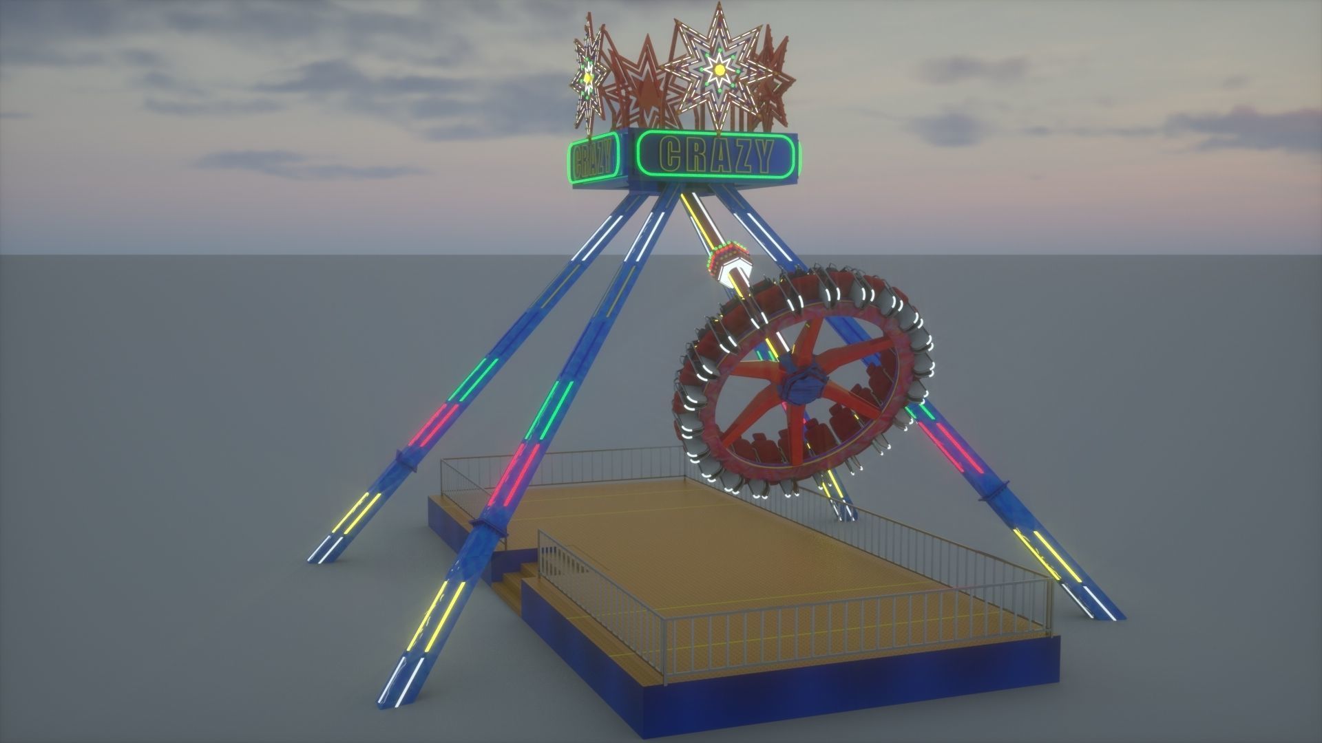 3D Funfair Crazy Vertical Rider model 3D model | CGTrader