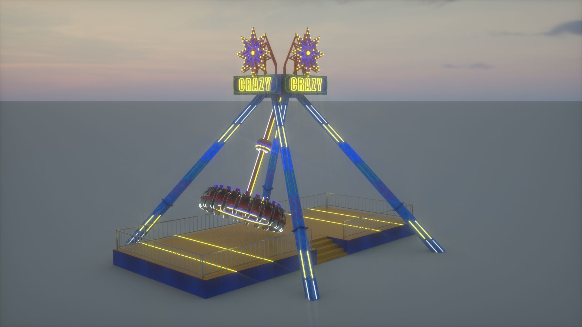 3D Funfair Crazy Vertical Rider model 3D model | CGTrader