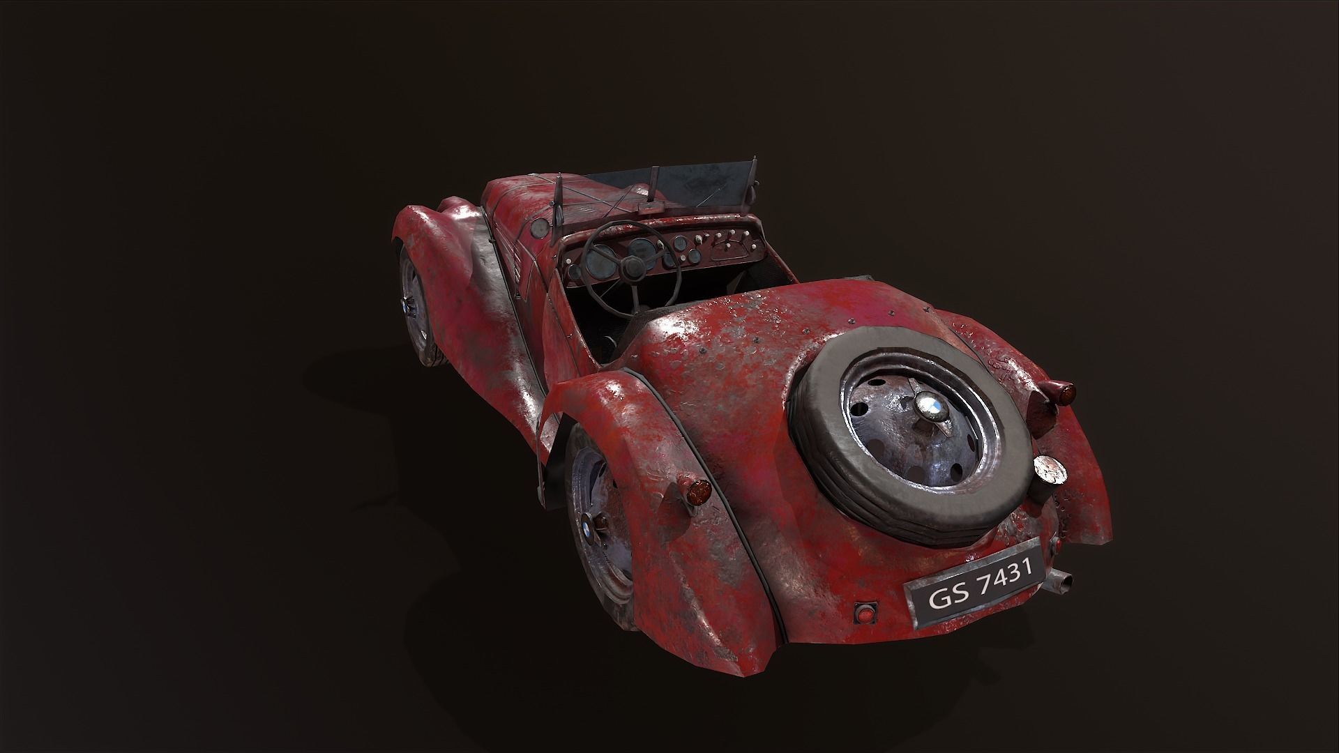 3D model Vintage rusty car 3D Model VR / AR / low-poly | CGTrader