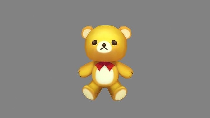3D model cartoon yellow toy bear VR / AR / low-poly | CGTrader