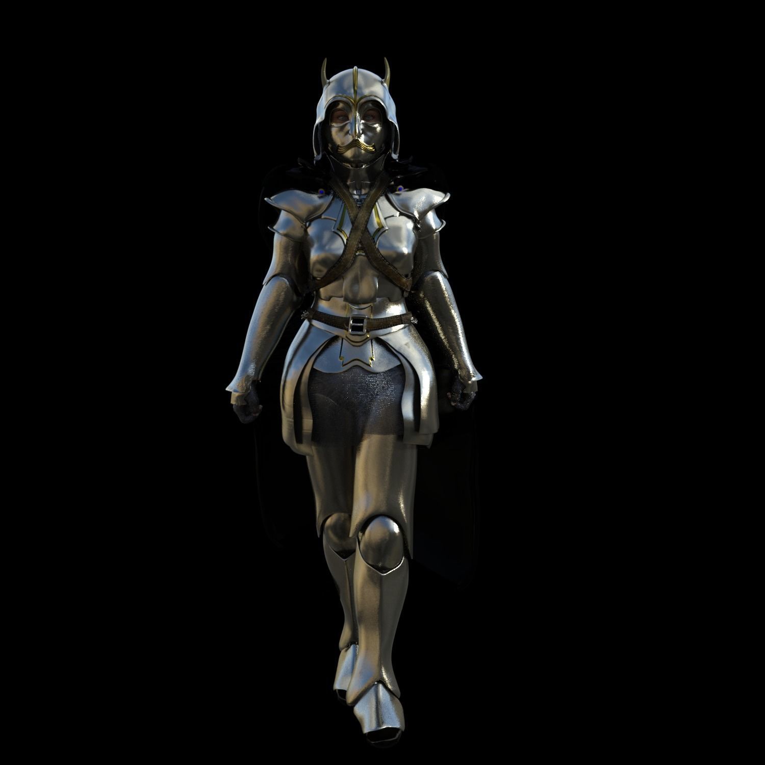 Standard Female Plate Armour with Sword and Shield 3D model | CGTrader