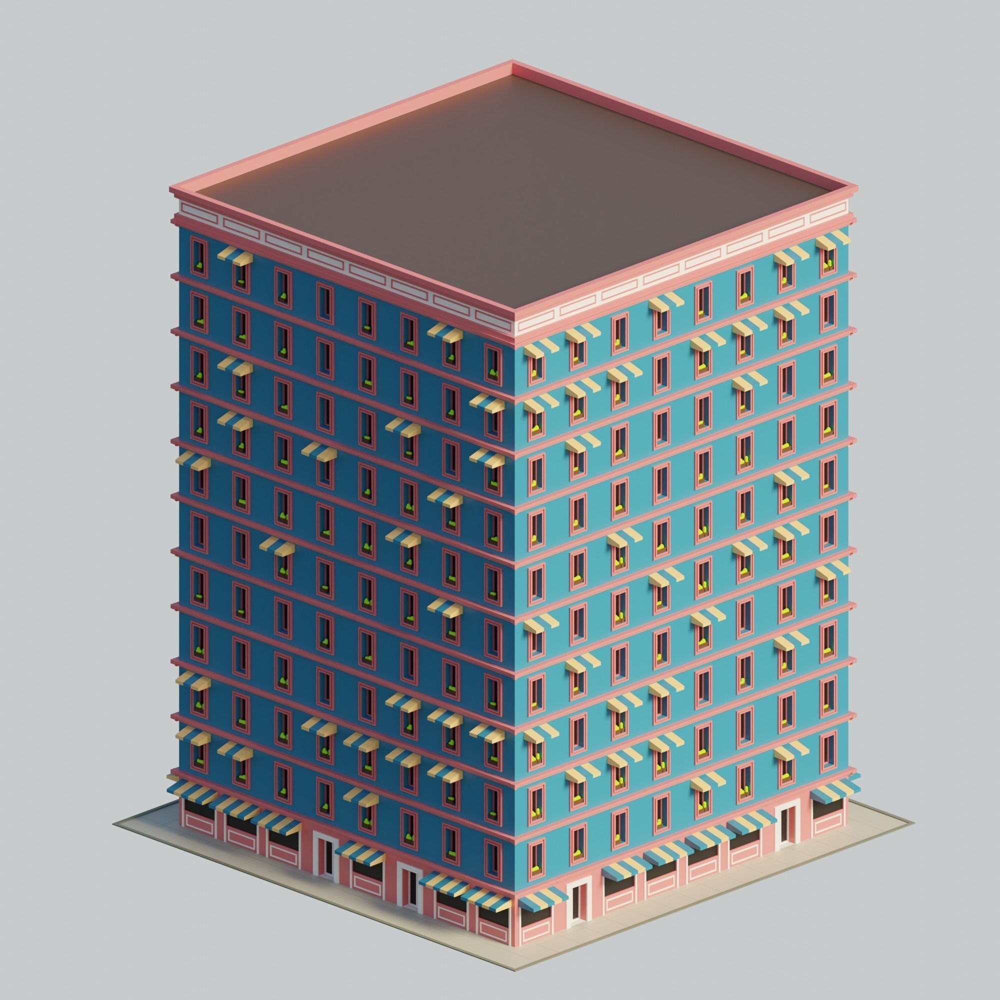 Procedural building free 3D model | CGTrader