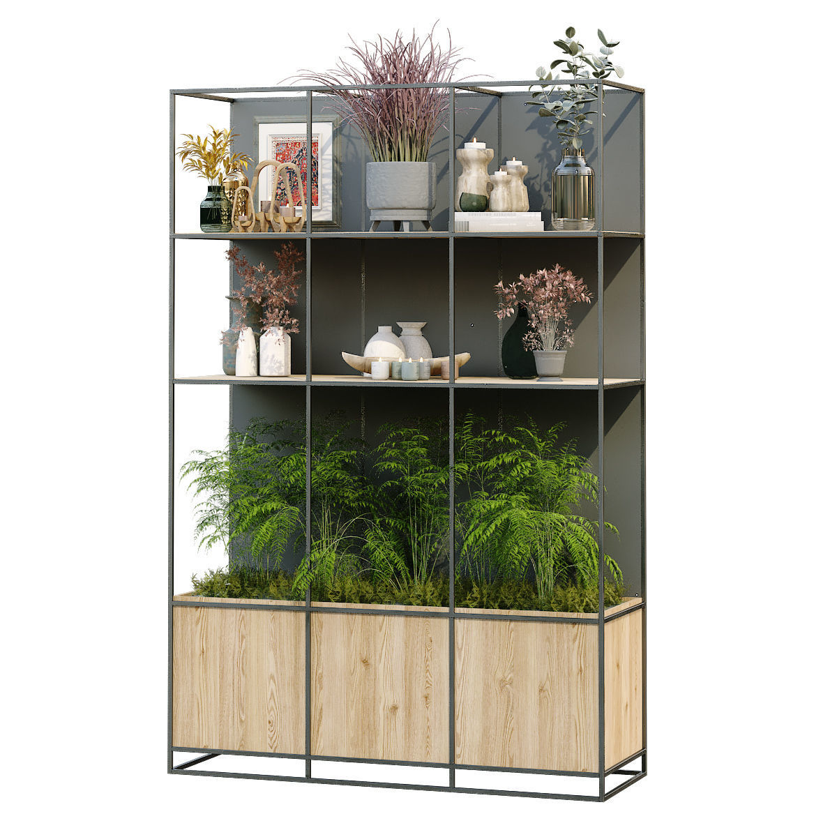 Interior vertical green partition set 245 3D model | CGTrader