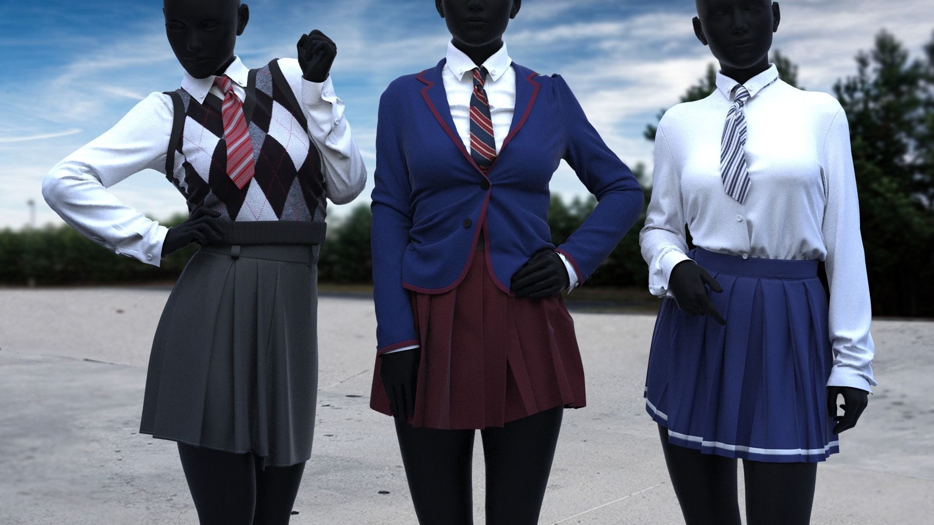 Realistic 3D Models Of School Uniforms 3D model | CGTrader