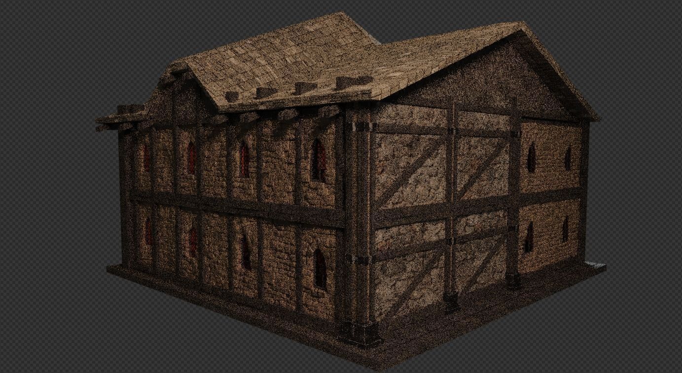 3D model Medieval Tavern Interior and Exterior VR / AR / low-poly ...