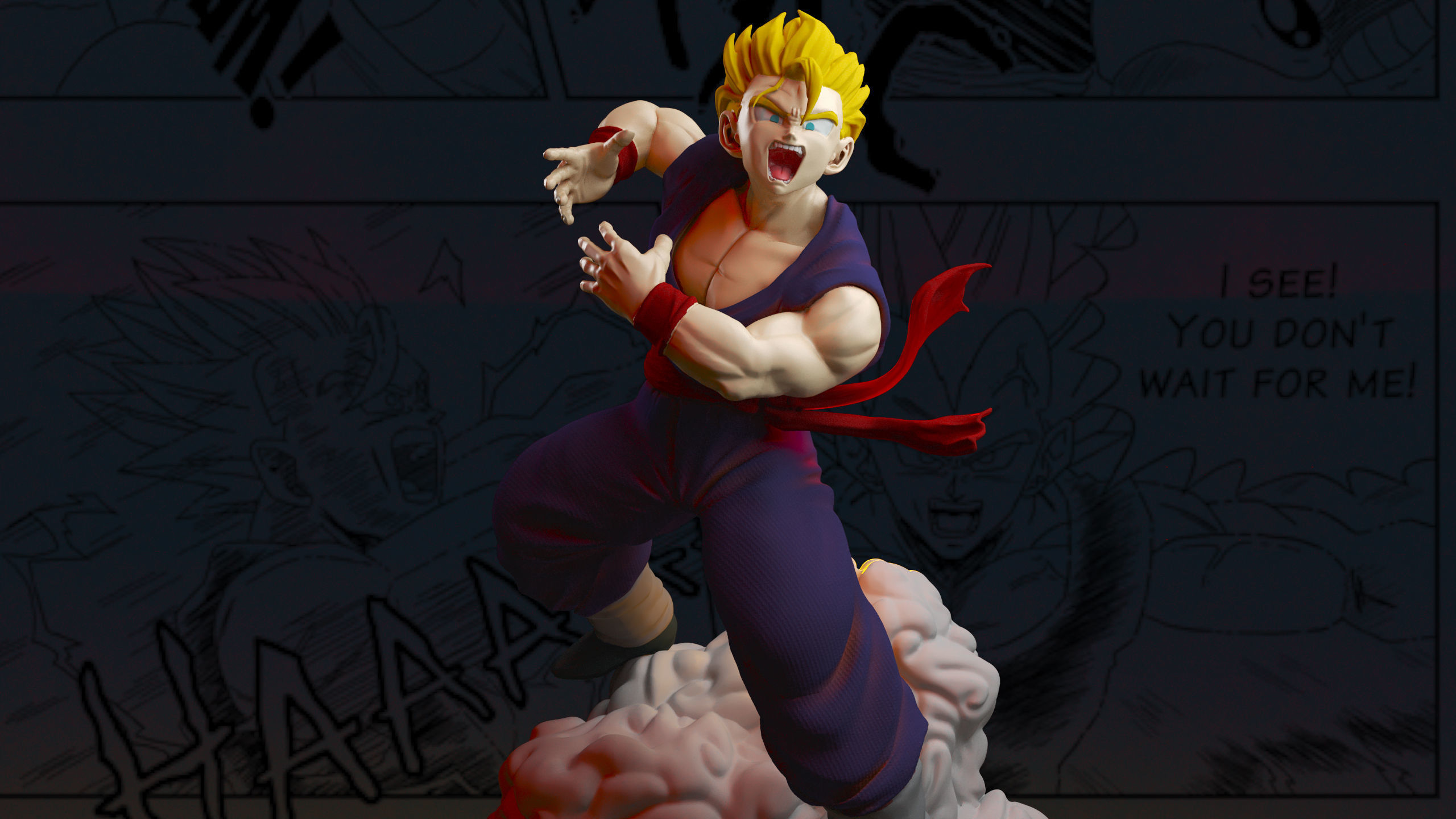 gohan super Dragon Ball Z 3D print model 3D model 3D printable | CGTrader