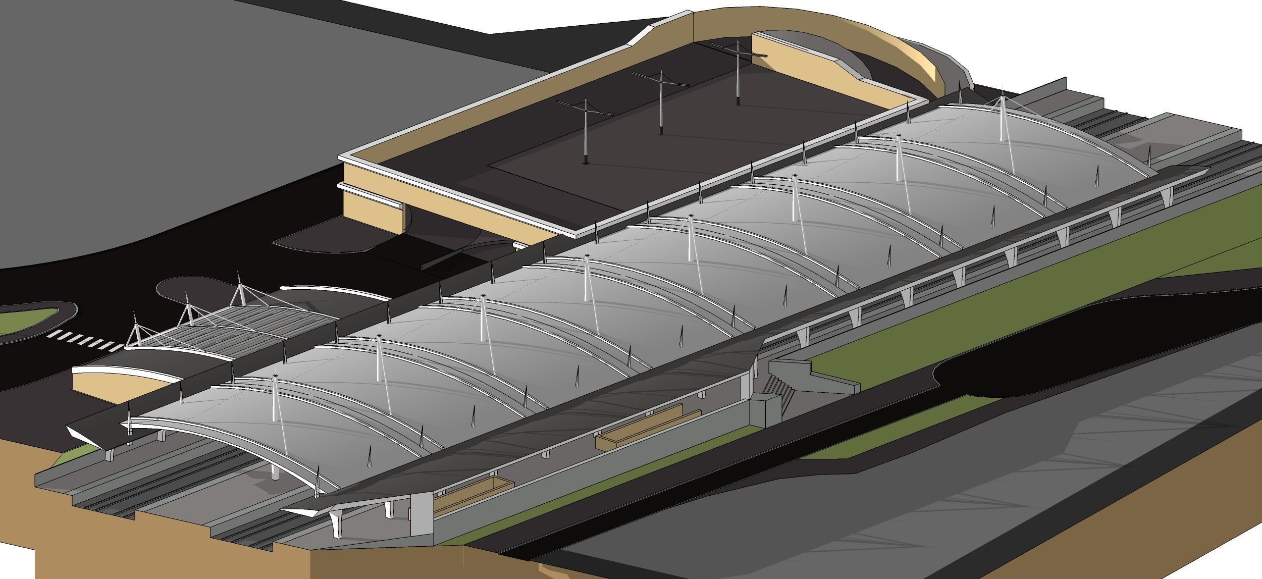Sketchup Terminal A1 Project SKP DWG PIC 3D model | CGTrader