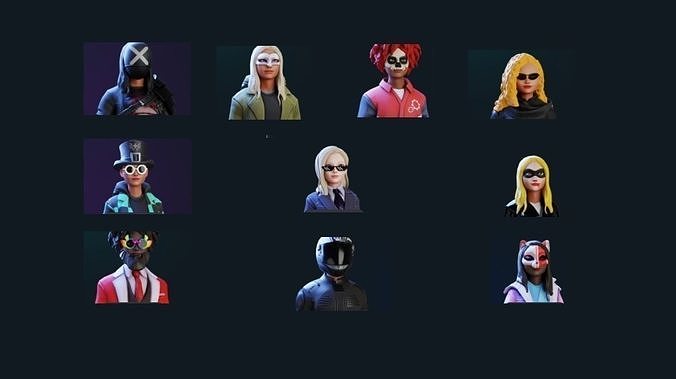 PACK 2 WITH 10 CHARACTERS TO CREATE STYLE GAMES Battle Royale 3D model ...