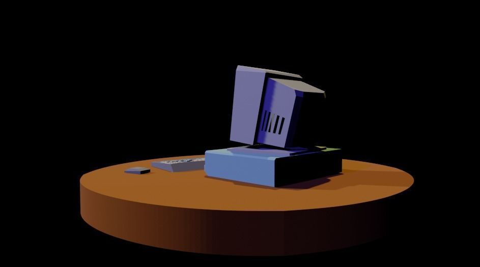 90s Style Computer and Monitor free VR / AR / low-poly 3D model | CGTrader